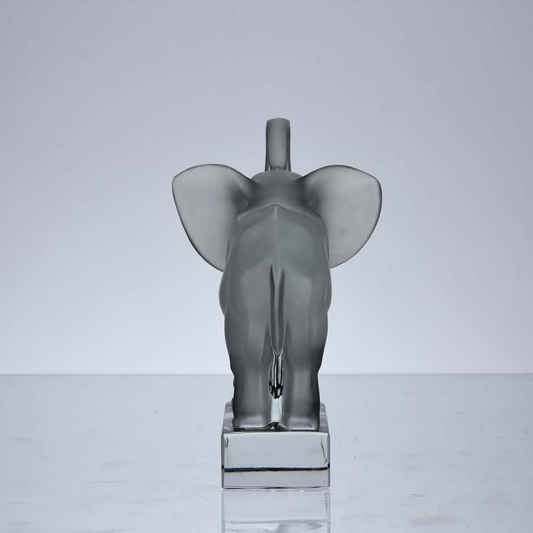 20th Century Frosted Glass Sculpture Entitled "Standing Elephant" by ...