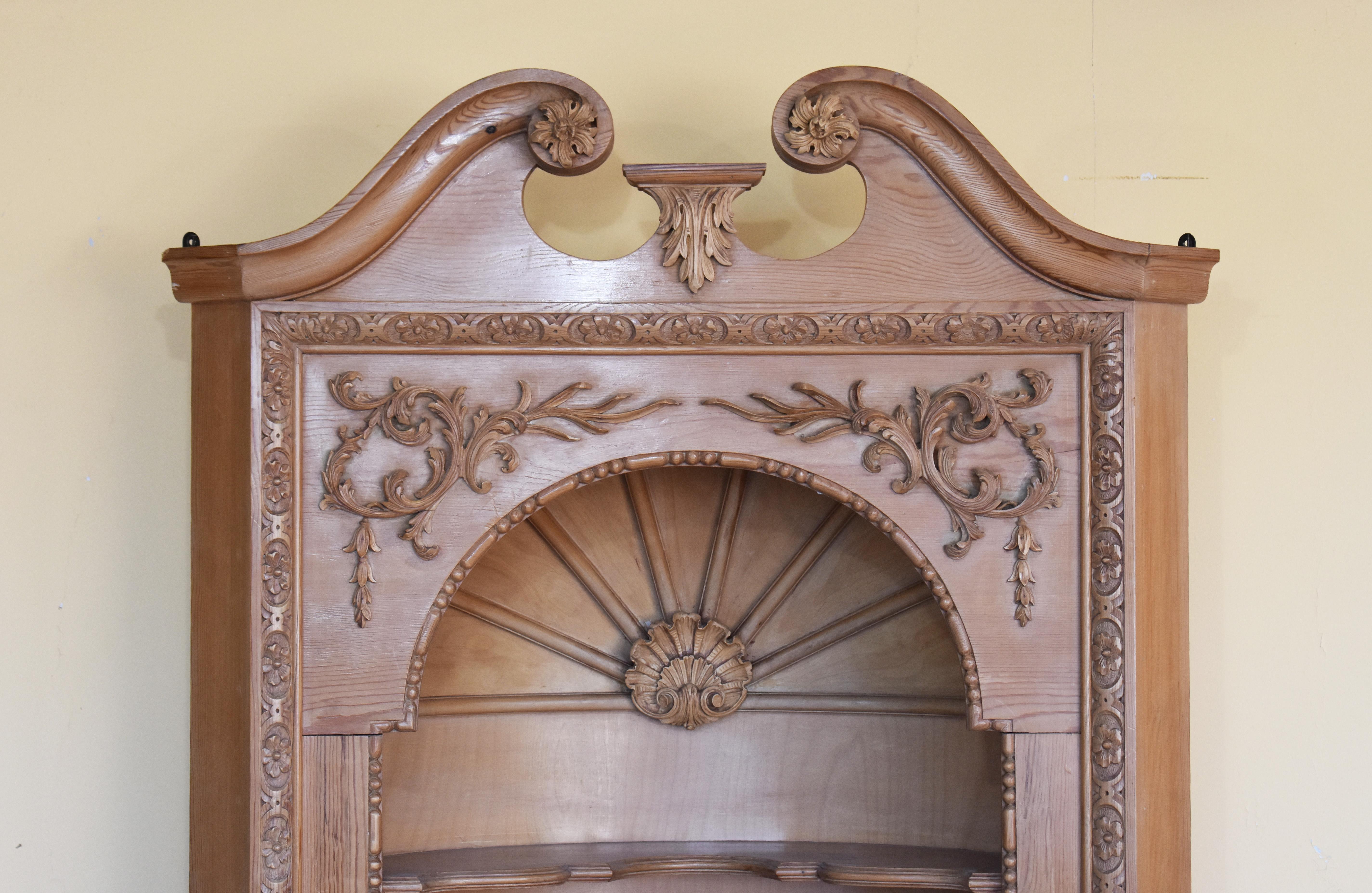 20th Century George II Style Pine Corner Cupboard at 1stDibs