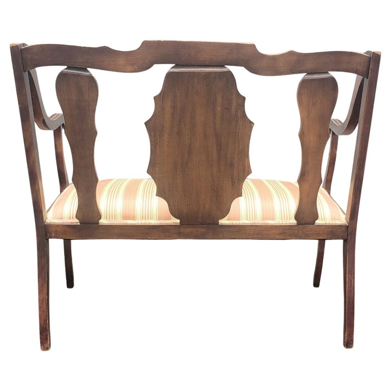 20th Century George III Style Walnut with Inlay and Upholstered Seat ...