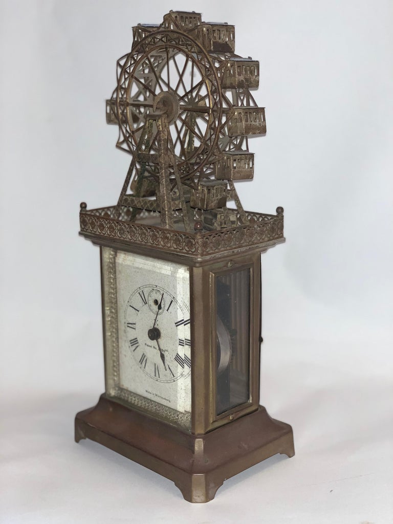 20th Century German Ferris Wheel Novelty Automaton Brass Carriage Clock ...