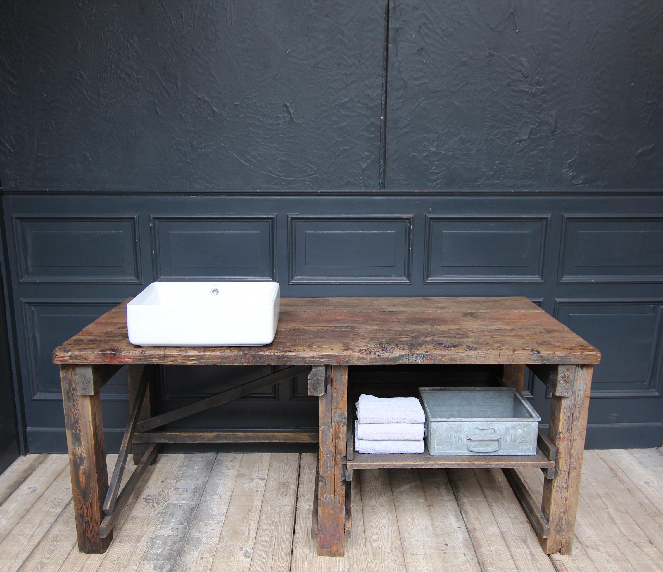 20th Century German Industrial Work Table For Sale at 1stDibs