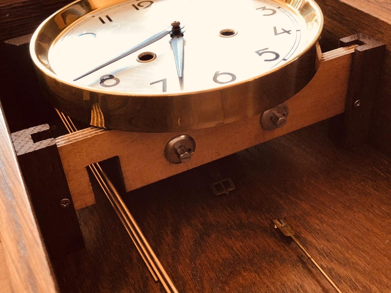 20th Century German Mechanical Regulatory Walnut Wall Clock at 1stDibs