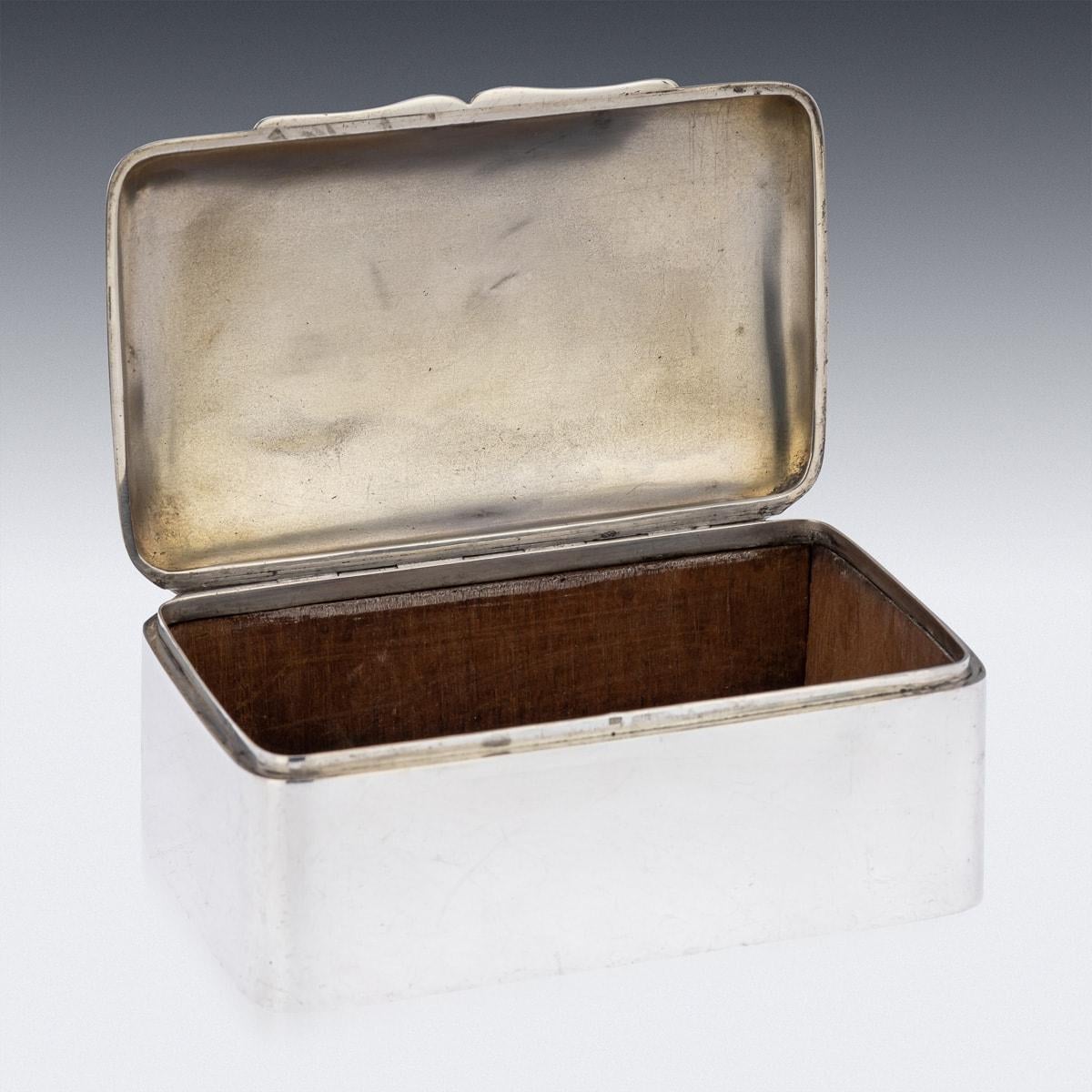 20th Century German Solid Silver and Enamel Fox Hunting Cigar Box, c ...