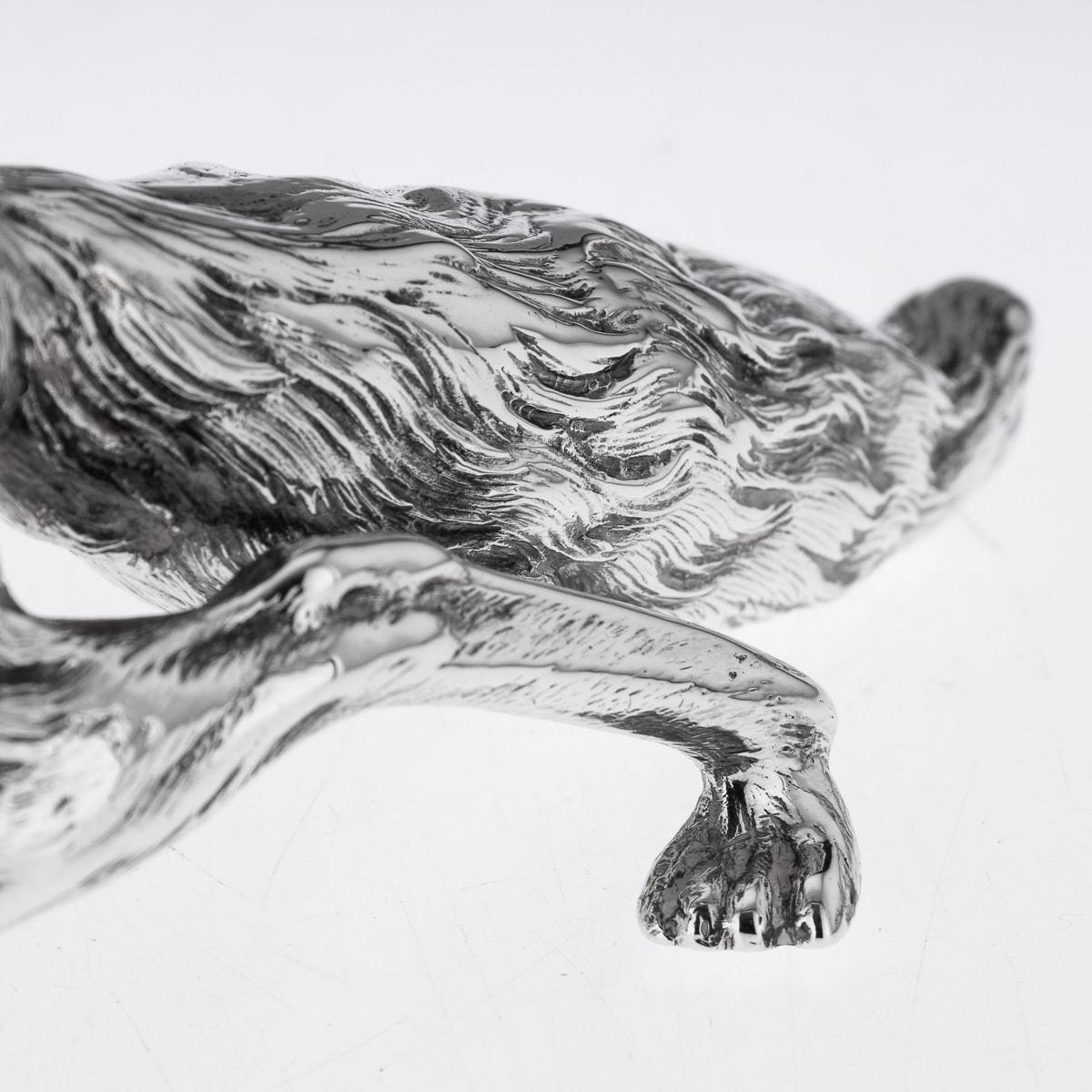 20th Century German Solid Silver Fox Table Ornament, Hanau, c.1900 For ...