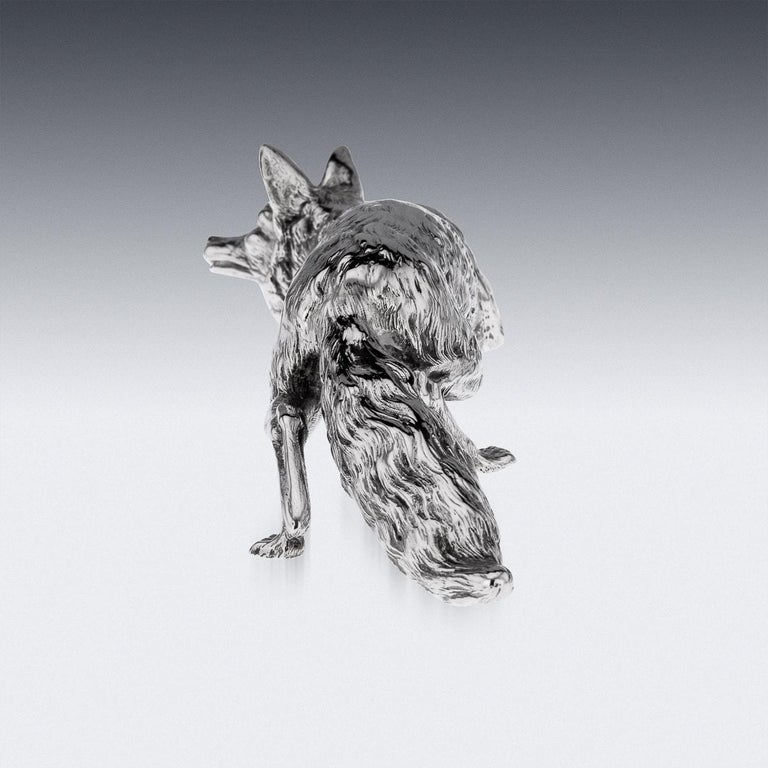 20th Century German Solid Silver Fox Table Ornament, Hanau, c.1900 For ...