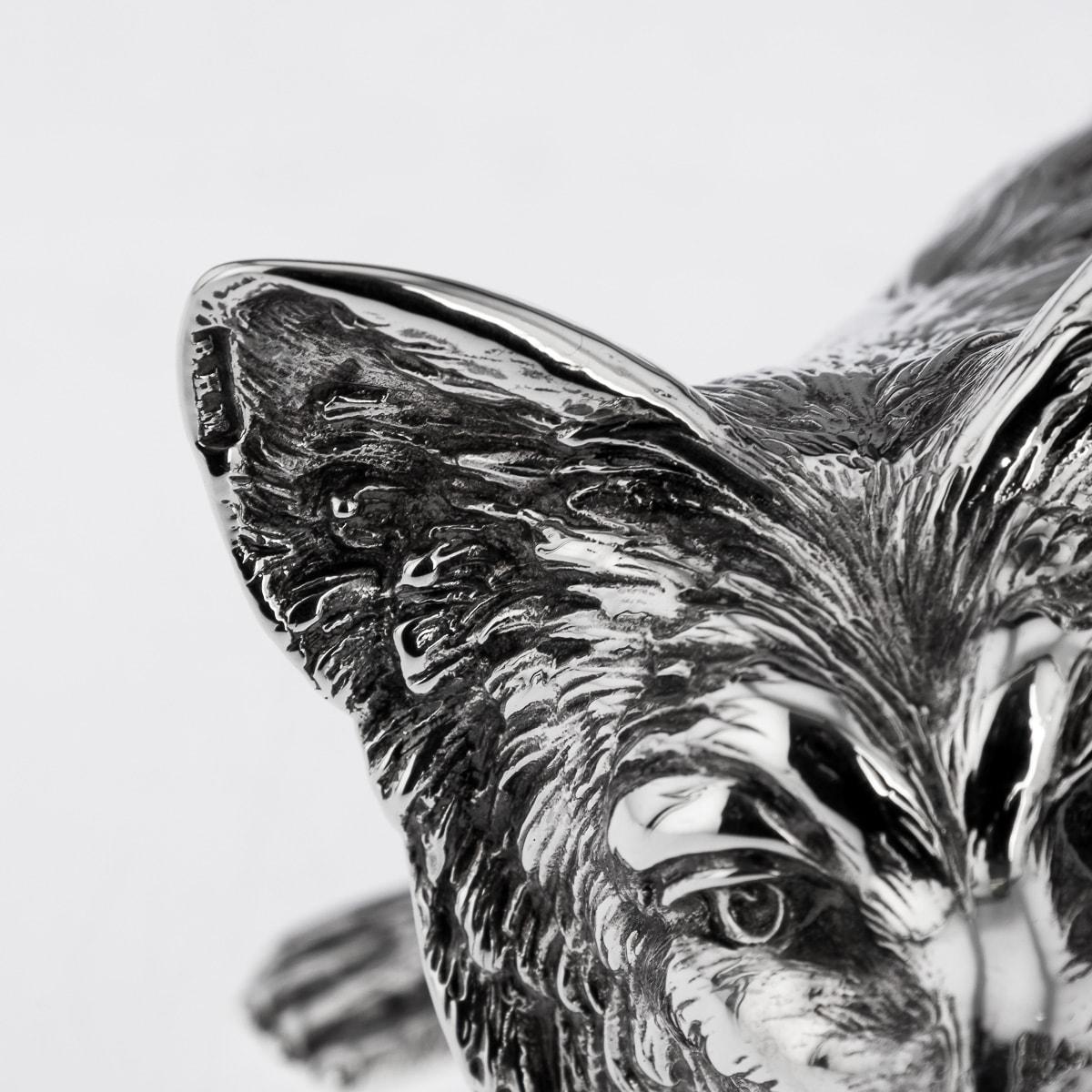 20th Century German Solid Silver Fox Table Ornament, Hanau, c.1900 For ...
