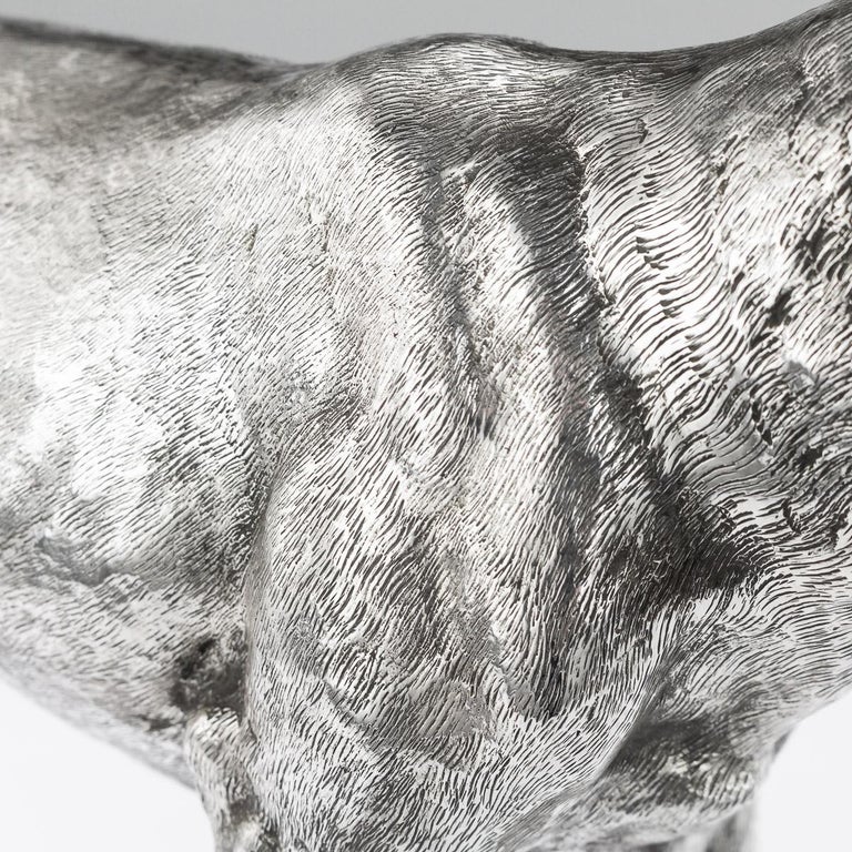 20th Century German Solid Silver Statues Of A Shorthaired Pointer c ...