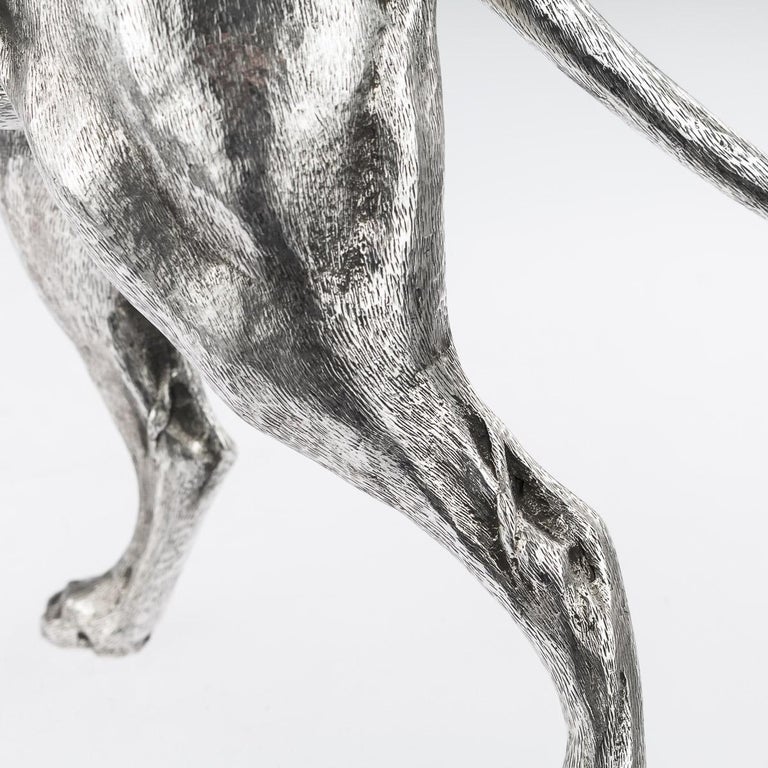 20th Century German Solid Silver Statues Of A Shorthaired Pointer c ...
