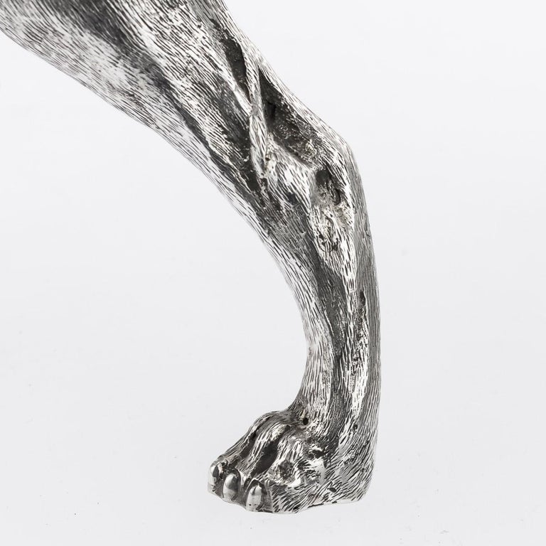 20th Century German Solid Silver Statues Of A Shorthaired Pointer c ...