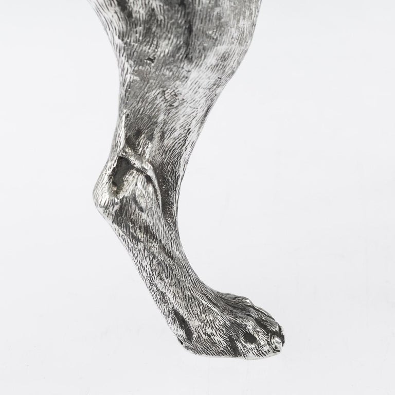 20th Century German Solid Silver Statues Of A Shorthaired Pointer c ...