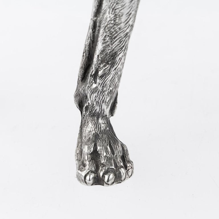 20th Century German Solid Silver Statues Of A Shorthaired Pointer c ...