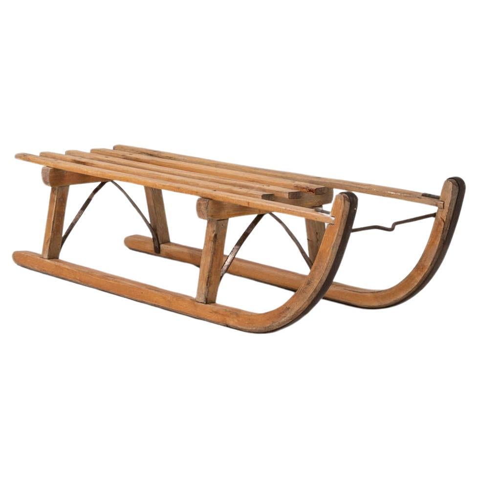 20th Century German Wooden Sled By Davos For Sale at 1stDibs