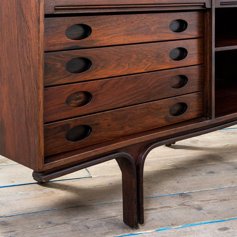20th Century Gianfranco Frattini Bernini Sideboard Mod 504 with Rolling ...