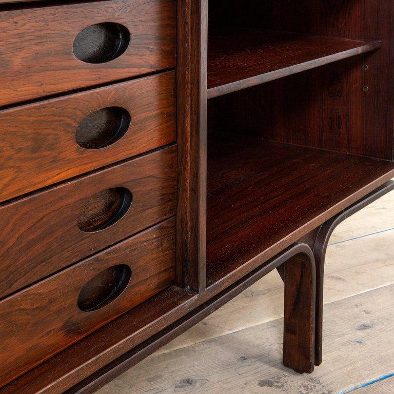 20th Century Gianfranco Frattini Bernini Sideboard Mod 504 with Rolling ...