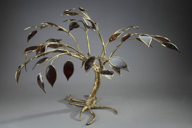20th Century Gilt Bronze Tree Sculpture at 1stDibs