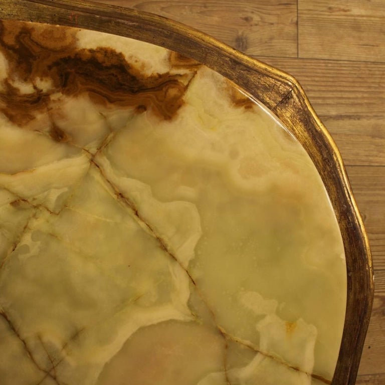 20th Century Gilt Plaster and Wood with Onyx Top Italian Coffee Table ...