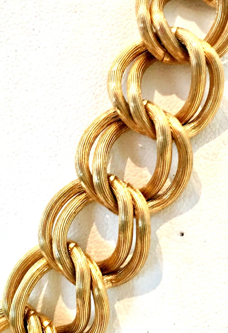 20th Century Givenchy Gold "GG" Logo Double Chain Link Choker Necklace ...