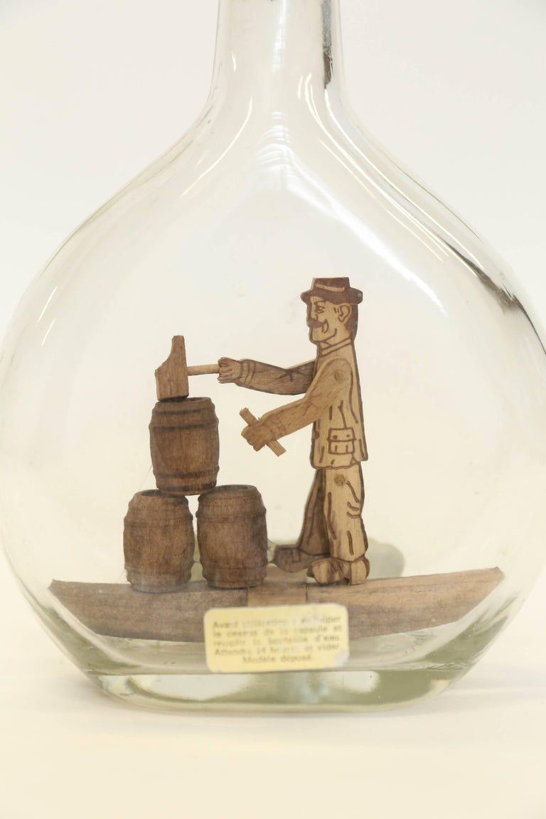 20th Century Glass Calvados Decorative "Ship in a Bottle" and Decanter ...