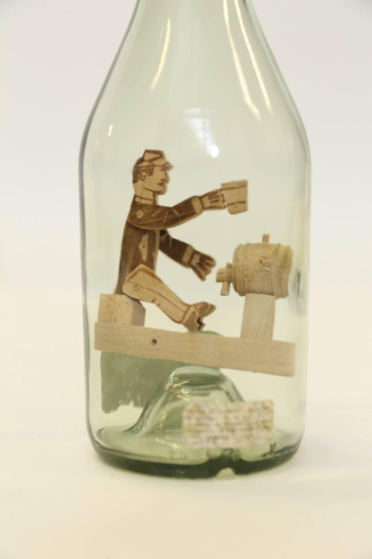 20th Century Glass Calvados Decorative "Ship in a Bottle" and Decanter ...