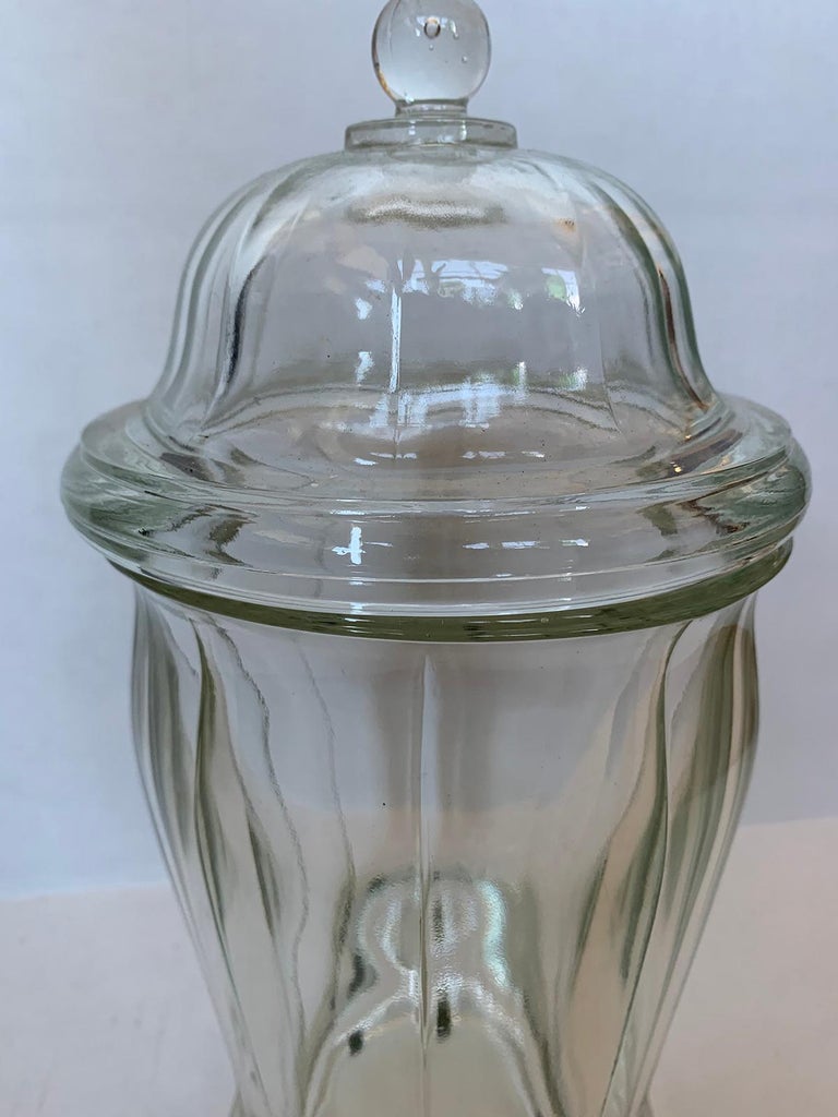 20th Century Glass Candy Jar with Lid at 1stDibs