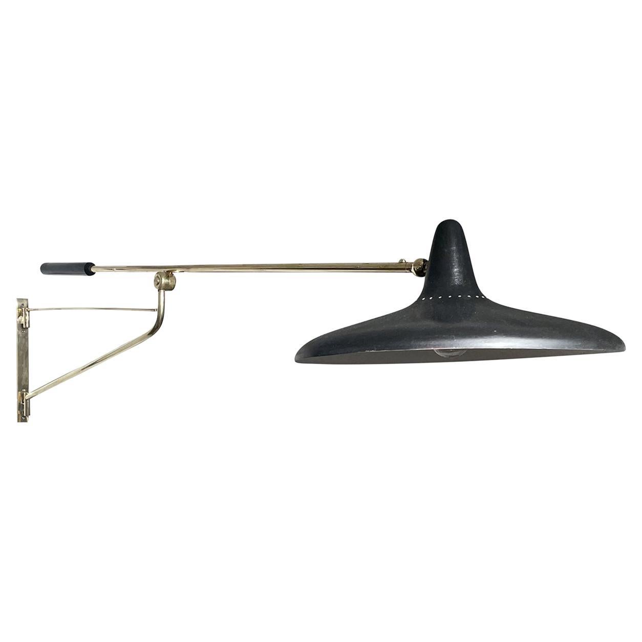 20th Century Yellow Italian Adjustable Reading Walnut Wall Lamp by ...