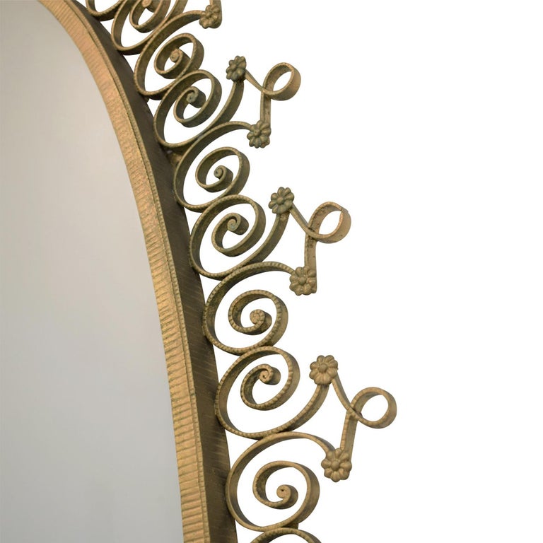 20th Century Gold Italian Iron Floor Mirror, Console Table by Pier ...