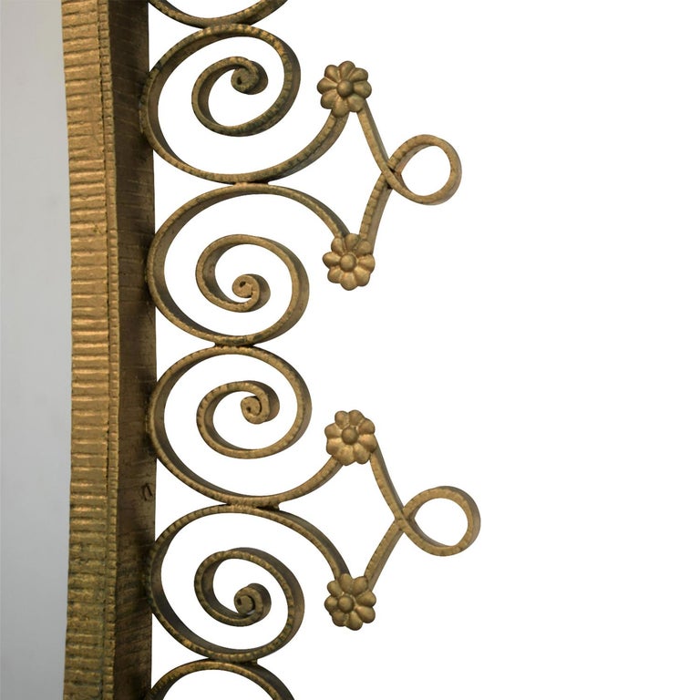 20th Century Gold Italian Iron Floor Mirror, Console Table by Pier ...