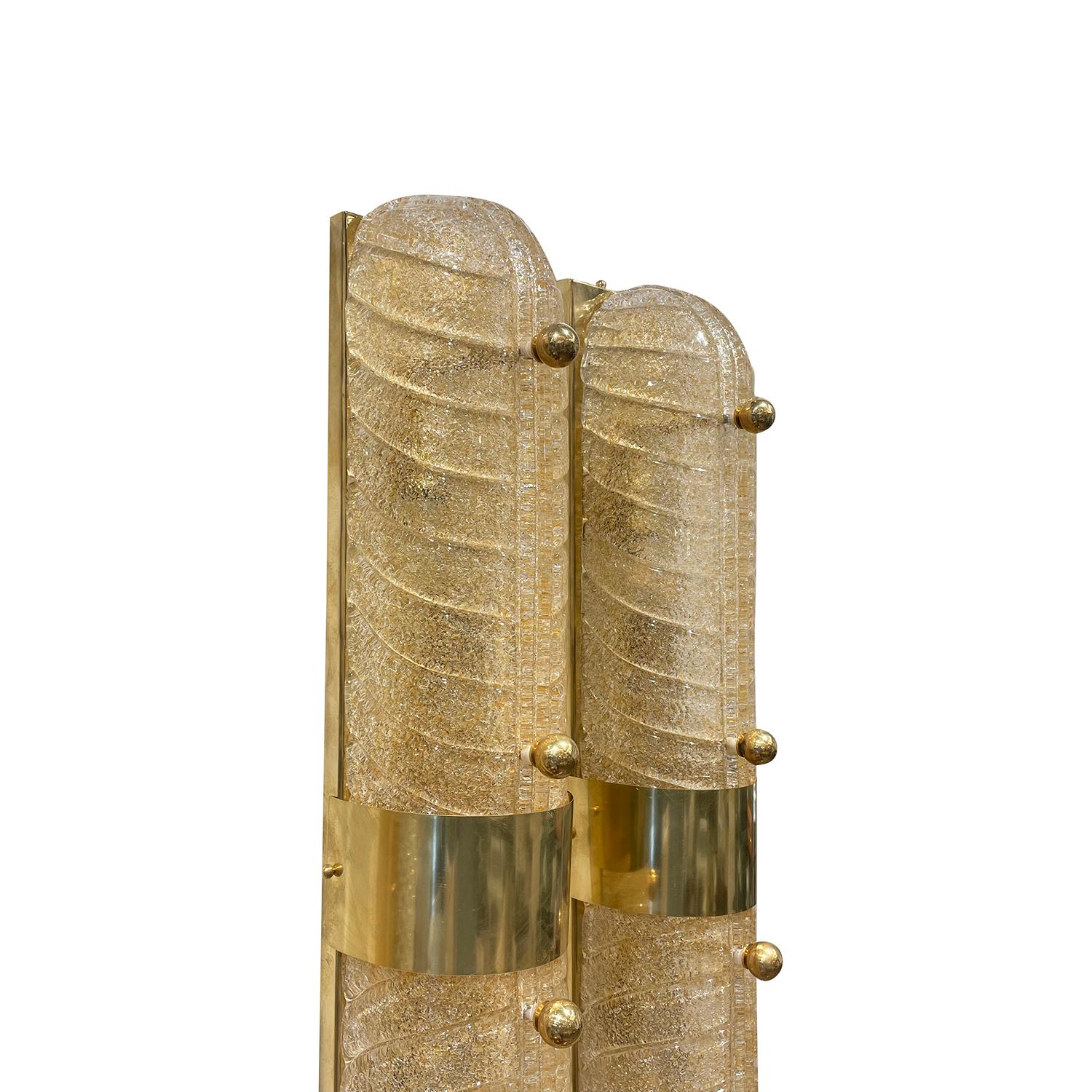 20th Century Gold Italian Pair of Murano Glass Oro Sommerso Submarine ...