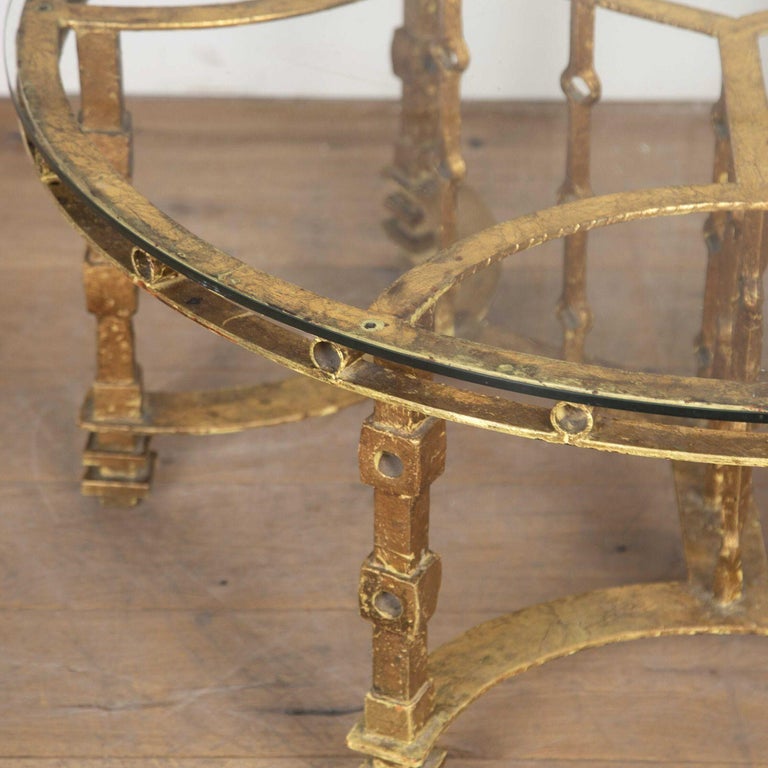 20th Century Gold Leaf Iron Coffee Table For Sale at 1stDibs