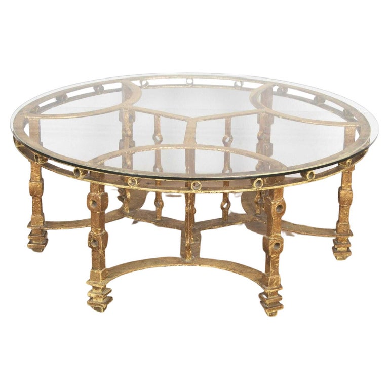 20th Century Gold Leaf Iron Coffee Table For Sale at 1stDibs