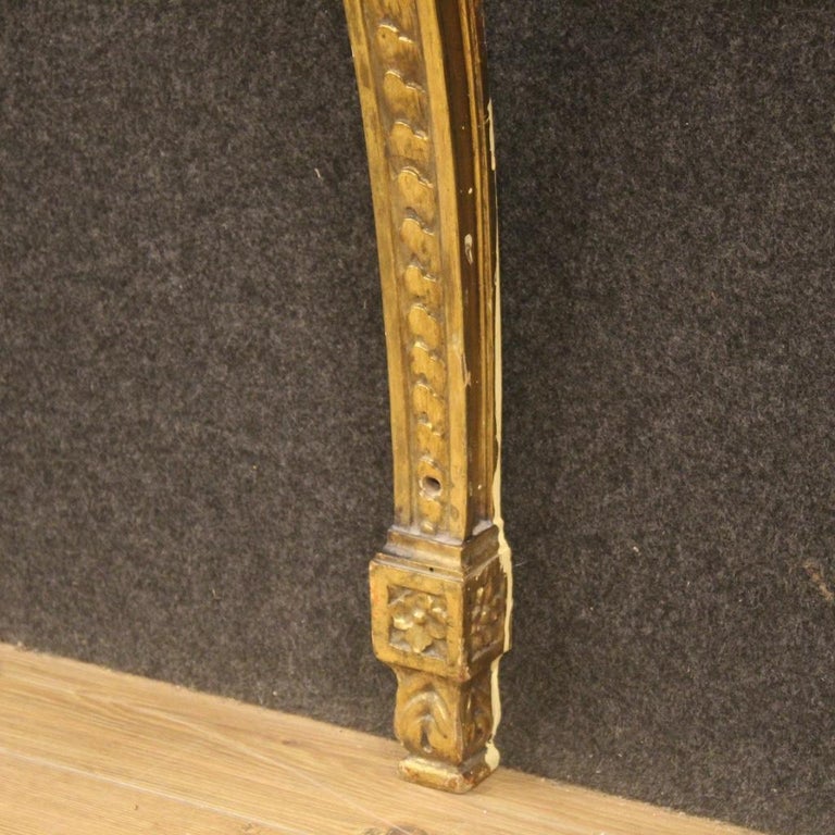 20th Century Gold Wood Marble Top Italian Console Table, 1960 For Sale ...