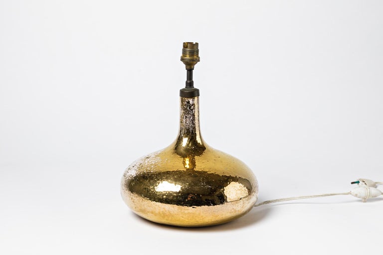 20th Century Golden Ceramic Table Lamp Shinny Gold Colors, circa 1950 ...