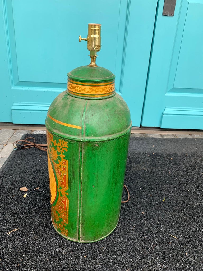 20th Century Green Tea Tin Lamp at 1stDibs