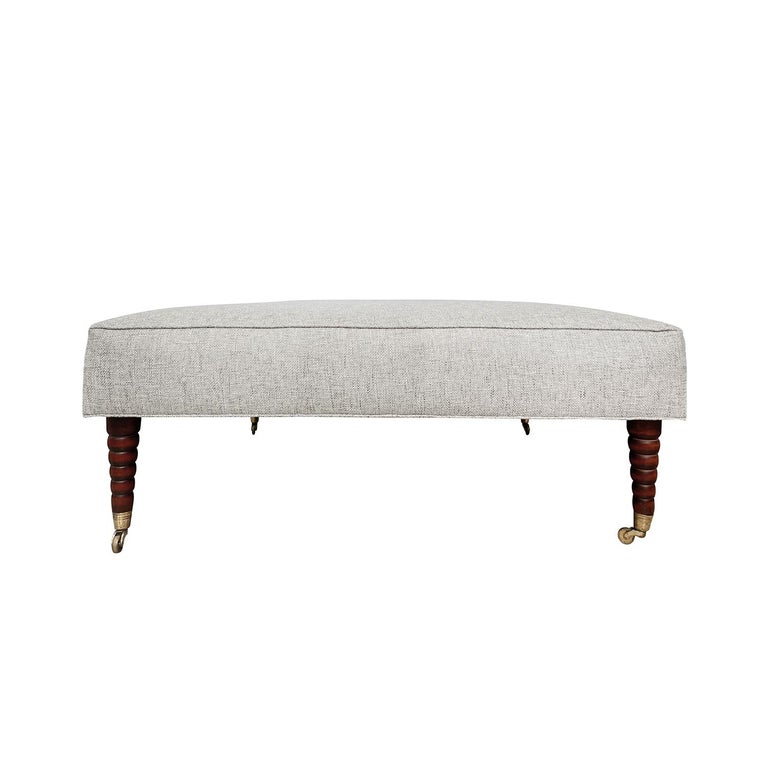 20th Century Grey Italian Vintage Walnut Ottoman, Large Square Sofa ...