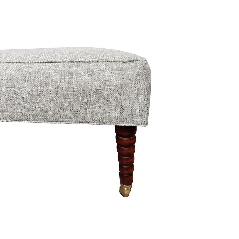 20th Century Grey Italian Vintage Walnut Ottoman, Large Square Sofa ...