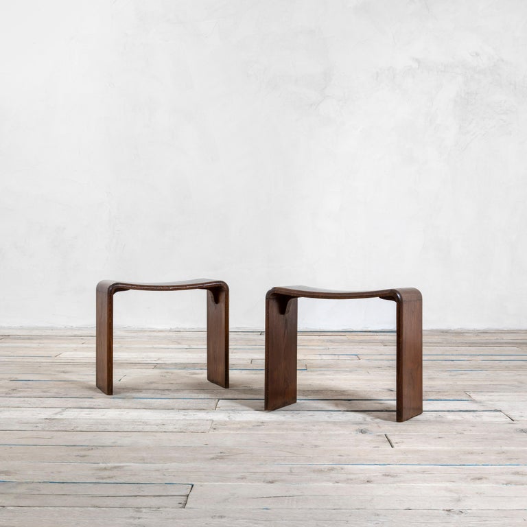 20th Century Guglielmo Ulrich in the Style of Couple of Wood Stools ...