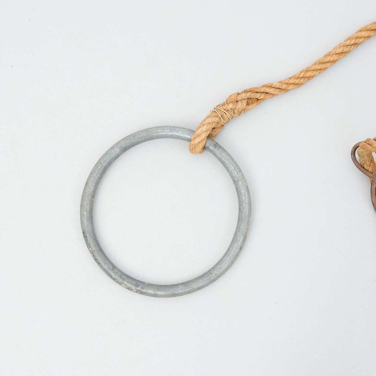 20th Century Gymnastic Rings in Metal and Rope For Sale at 1stDibs