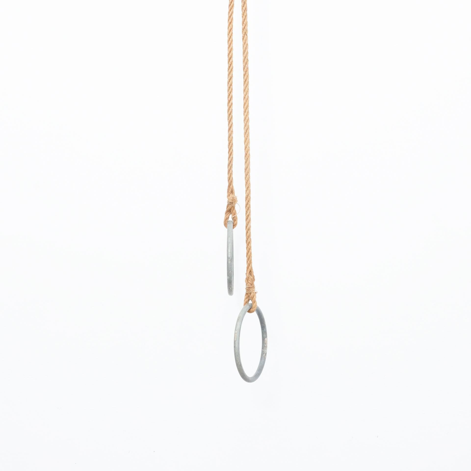 20th Century Gymnastic Rings in Metal and Rope For Sale at 1stDibs