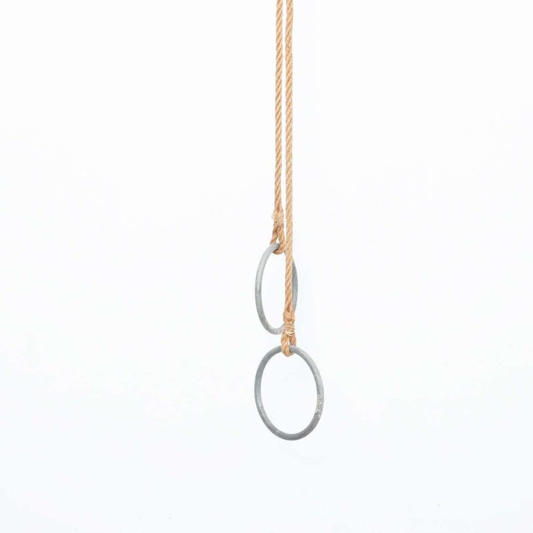 20th Century Gymnastic Rings in Metal and Rope For Sale at 1stDibs