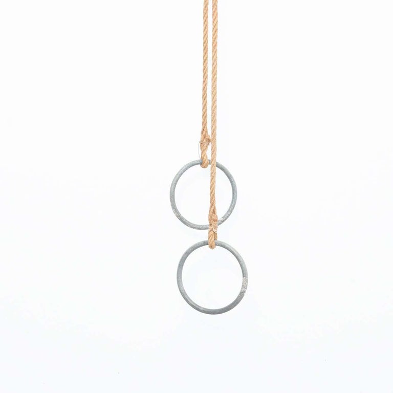 20th Century Gymnastic Rings in Metal and Rope For Sale at 1stDibs