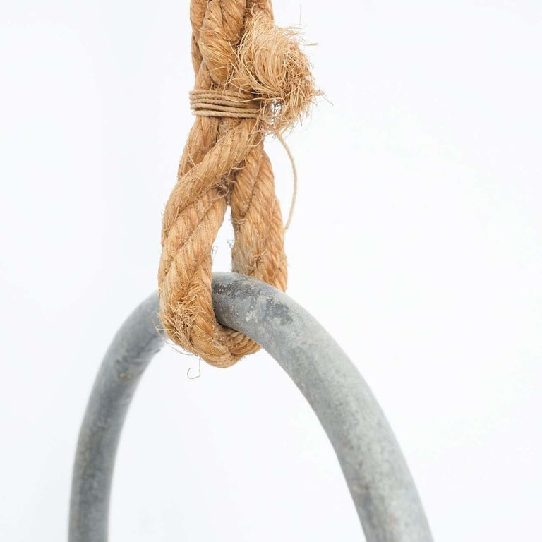 20th Century Gymnastic Rings in Metal and Rope For Sale at 1stDibs