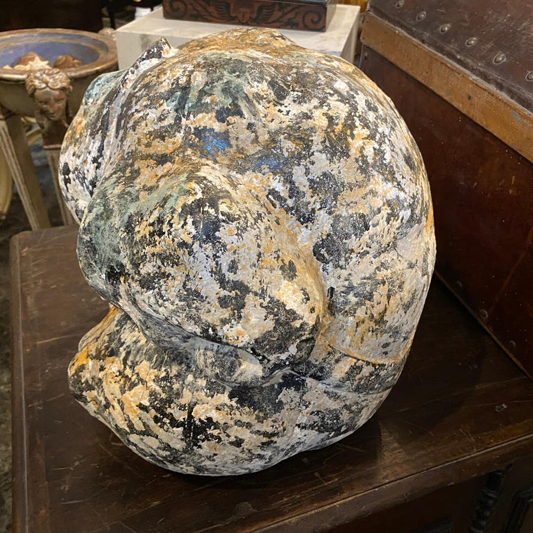 20th Century Hand-Carved Petrified Wood Criyng Man Sculpture For Sale ...