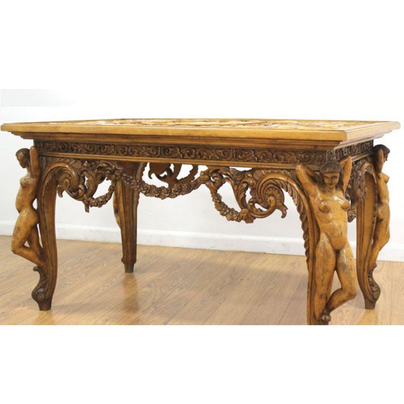 20th Century Hand Carved Table For Sale at 1stDibs | wood carved table ...