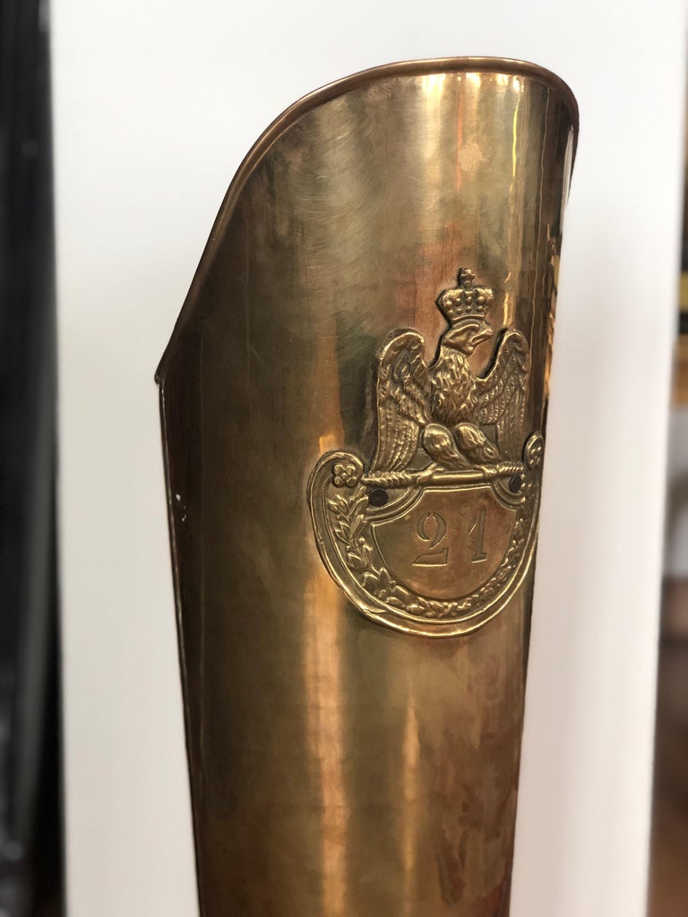 20th Century Hand-Hammered Brass Boot Umbrella Stand by Dinanderie de ...