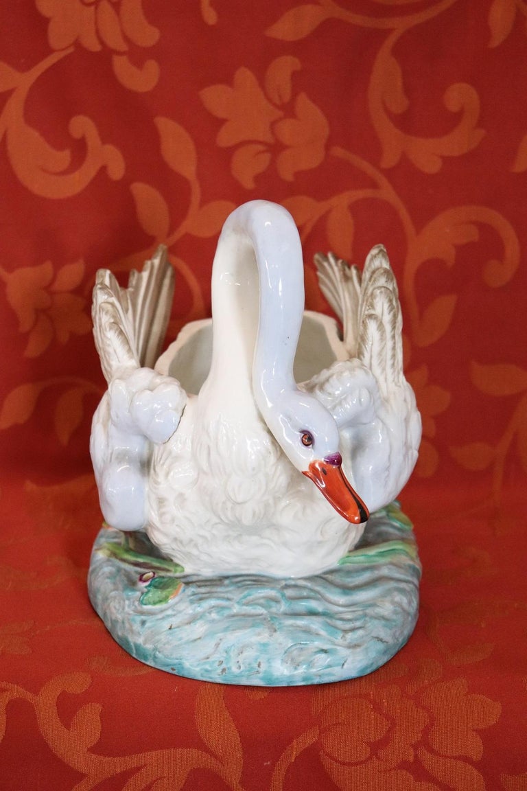 20th Century Hand Painted Ceramic Swan Centerpiece, 1920s For Sale at ...