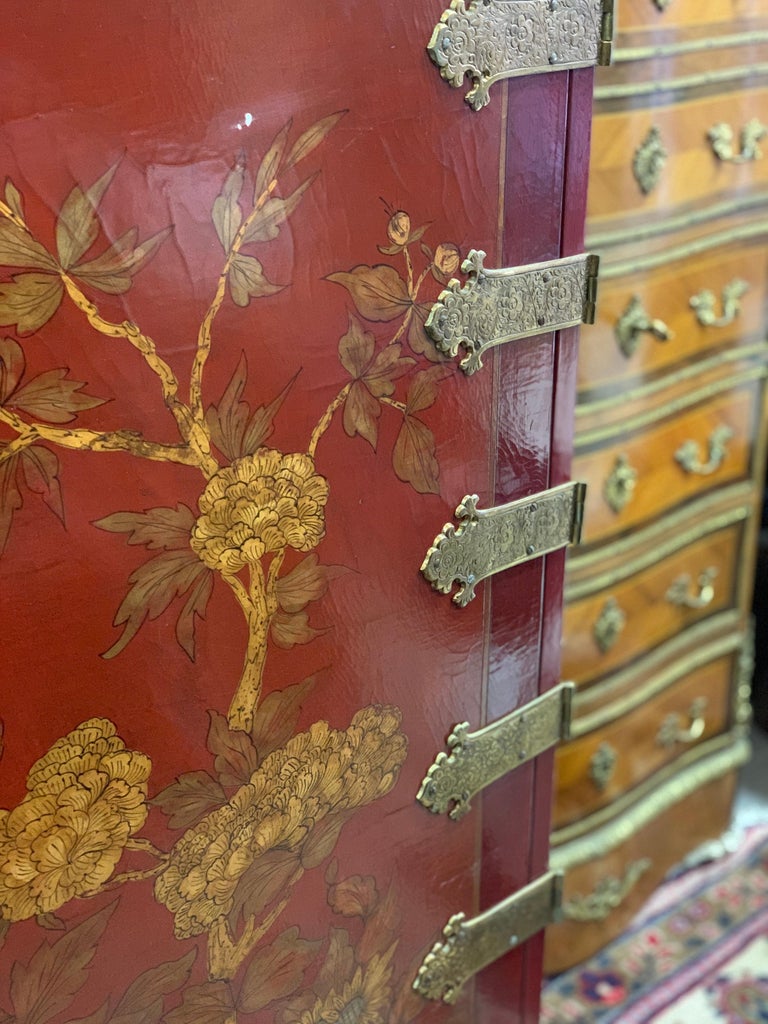 20th Century Hand Painted TV Cabinet in Lacquered Wood and Metal ...