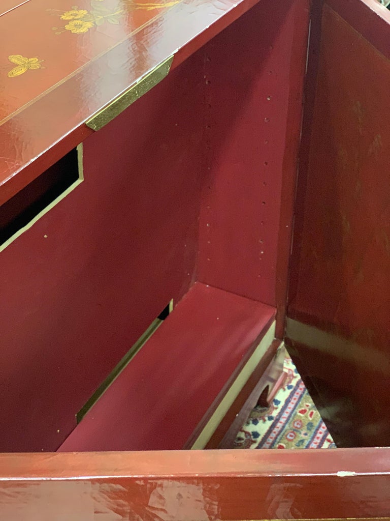 20th Century Hand Painted TV Cabinet in Lacquered Wood and Metal ...