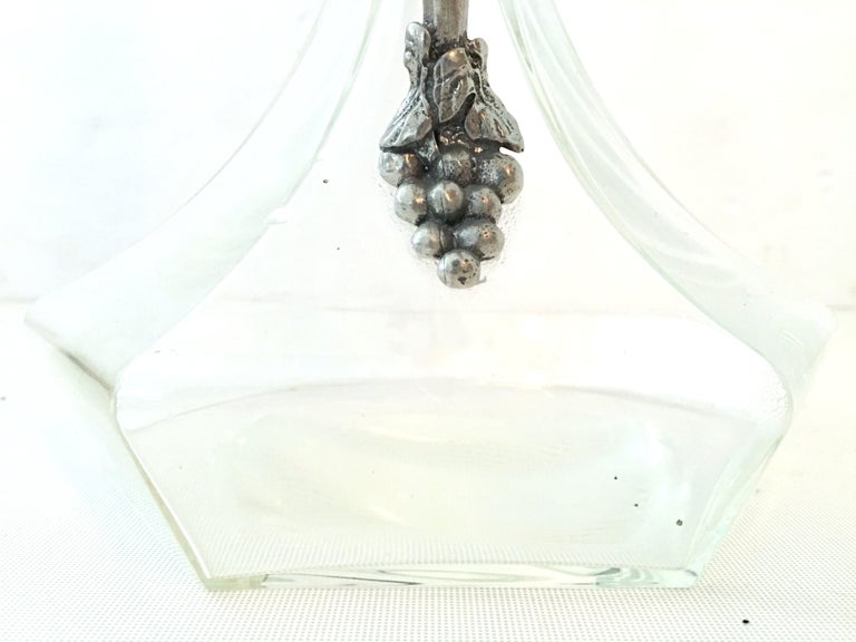 20th Century Hand Blown Glass and Pewter Carafe by Jean Goardere For ...