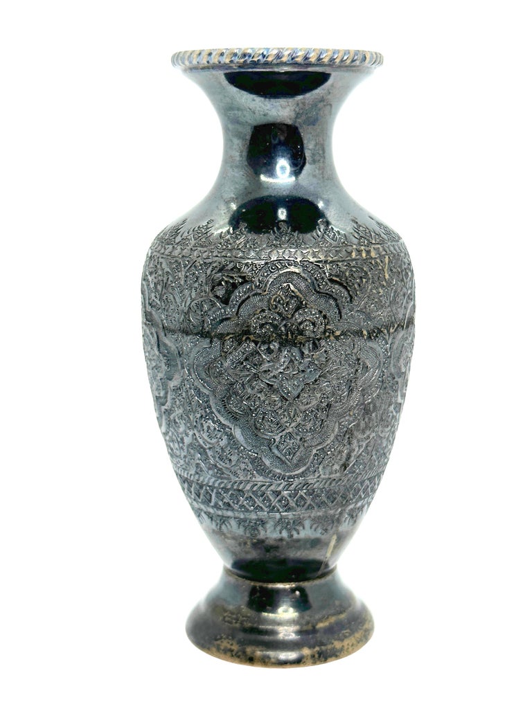 20th Century Handmade Silver Vase by Asian Artisans, Vintage For Sale ...