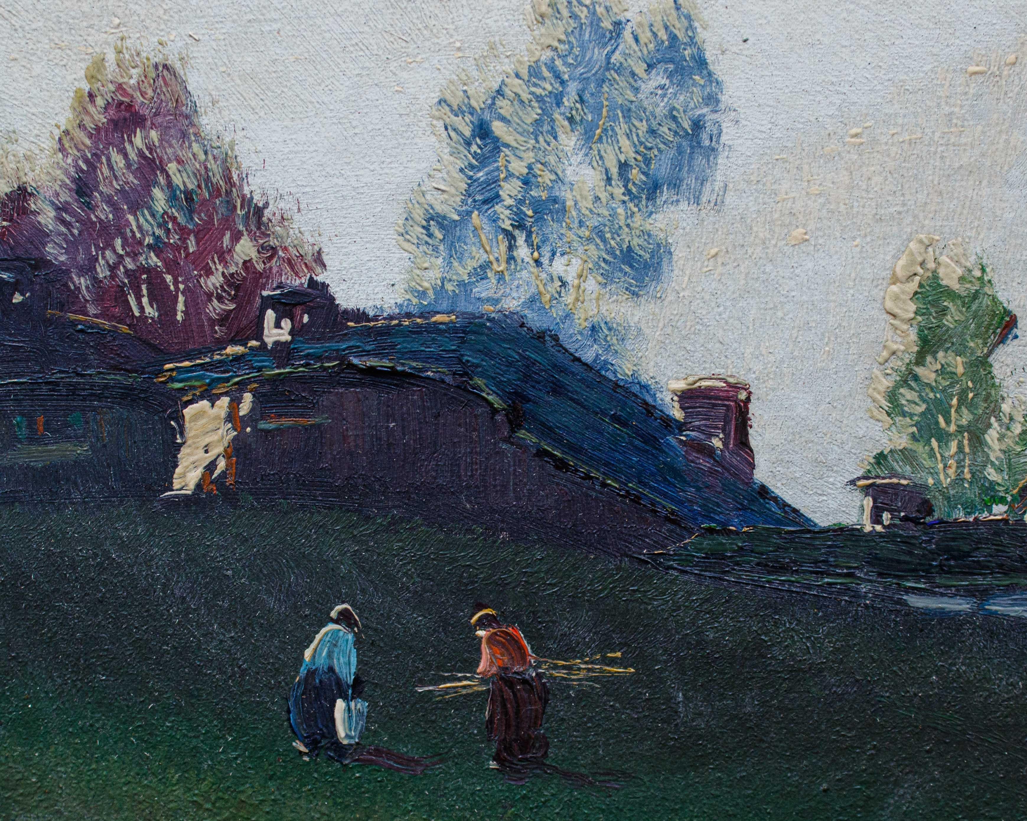 20th Century Hilly Landscape Oil on Canvas by Giuseppe Pessina For Sale ...